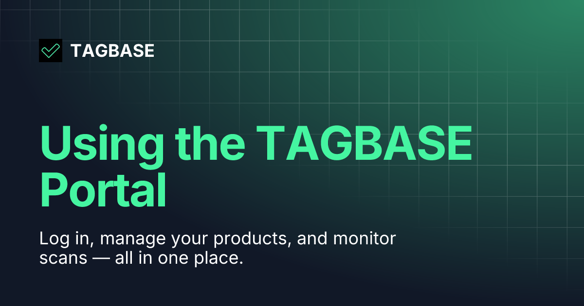 Using the TAGBASE Portal | TAGBASE